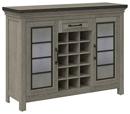 Twin Star Home Downtown Loft Bar Cabinet in Gray - Transitional - Wine ...