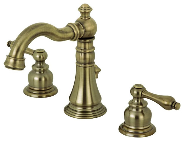 Traditional Bathroom Faucet, Widespread Design With Pop Up Drain ...