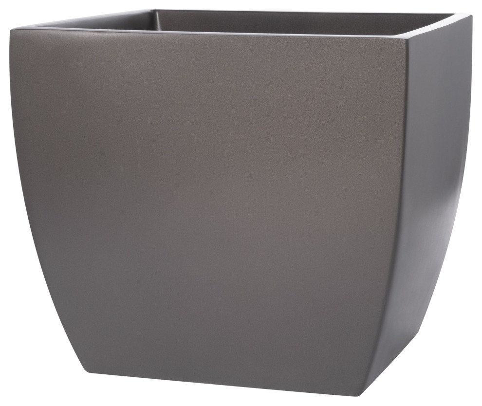 Pacifica Square Curved Planter Box, 20"x20"x18.5" - Contemporary ...