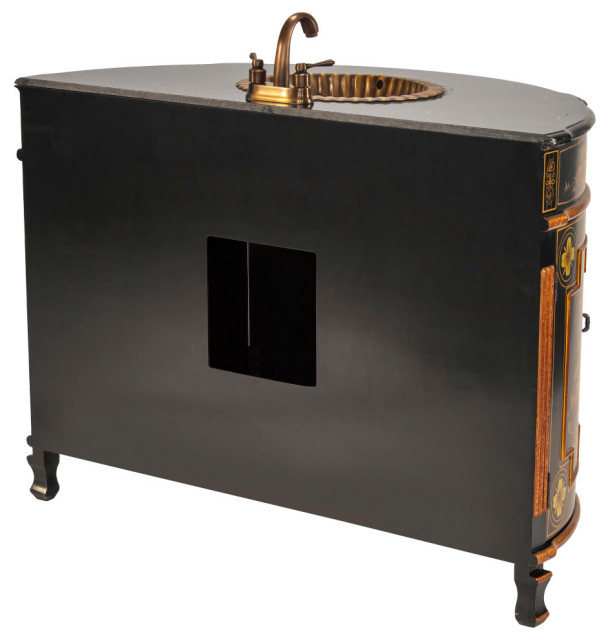 Black Lacquer Large Round Vanity Landscape - Asian - Bathroom Vanities ...