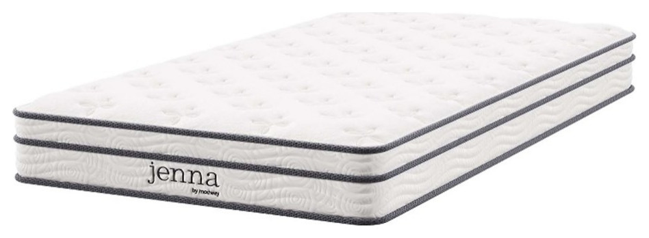 Pemberly Row Modern Fabric 6" Innerspring and Foam Narrow Twin Mattress ...