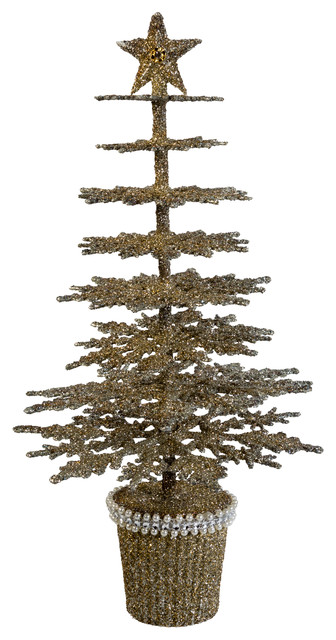 Kurt Adler 13.5" Vintage Glamour Tree Tablepiece, 13.5" - Contemporary ...
