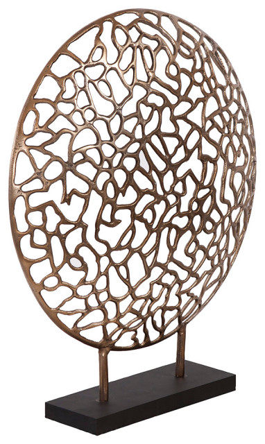 Bronze Aluminum Branch Disk Sculpture - Contemporary - Decorative ...