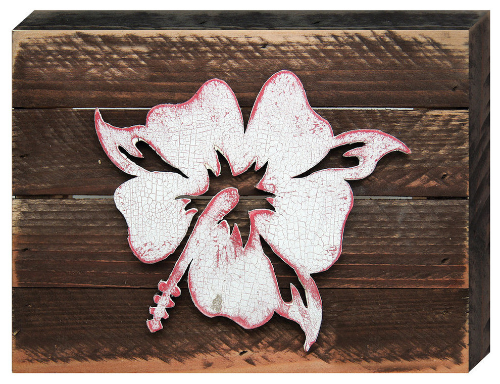 Hibiscus Flower Block - Tropical - Outdoor Wall Art - by G. DeBrekht ...