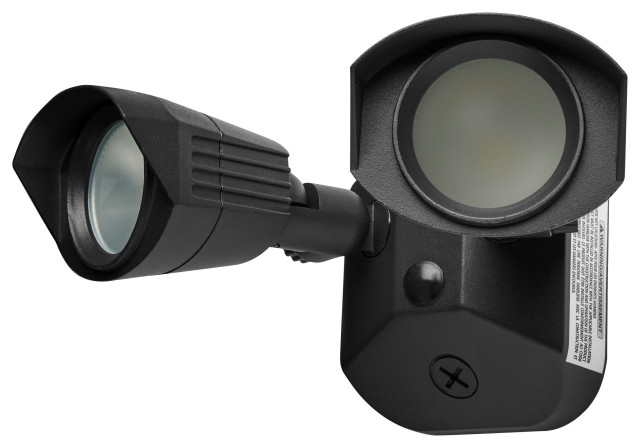 LED Dual Head Security Light, Black - Transitional - Outdoor Flood And ...