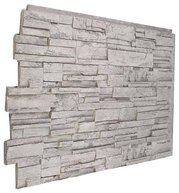 Faux Stacked Stone Wall Panel 48"W X 36"H - Traditional - Wall Panels ...