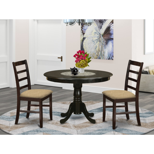 3-Piece Small Kitchen Table Set, Dining Table and 2 Dinette Chairs ...