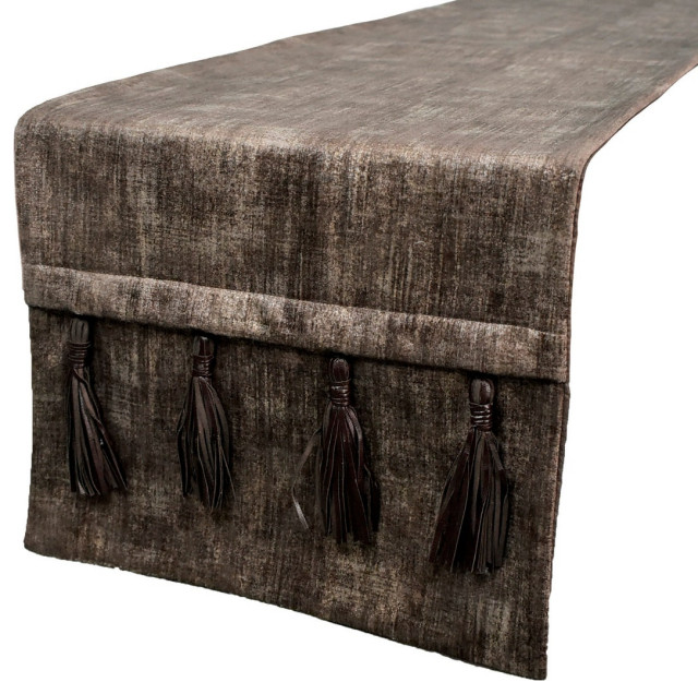 Kayla Brown - Brown Suede Decorative Table Runner, 14"x36 ...
