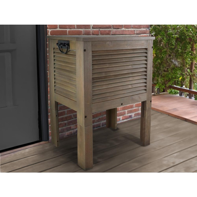 Raised Wooden Patio Cooler, 18"x18"x39" - Contemporary - Accent And ...