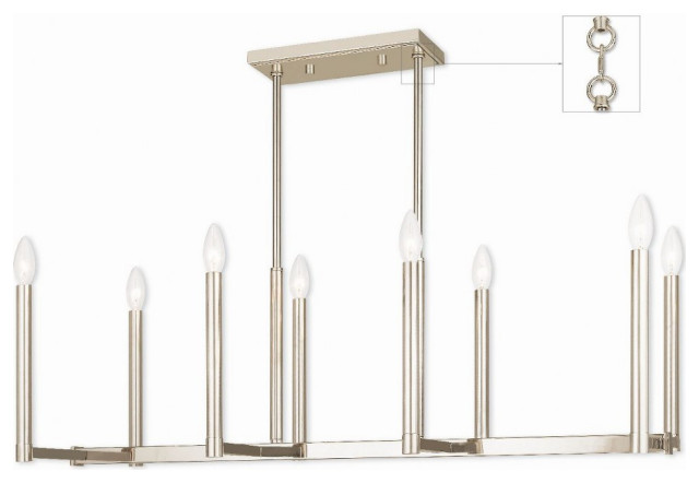 Livex Lighting 40258-35 Alpine - Eight Light Linear Chandelier ...