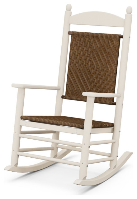 Polywood Jefferson Woven Rocking Chair - Tropical - Outdoor Rocking ...