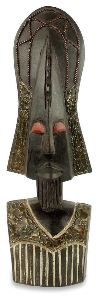 Proud Fulani African Wood Mask - Tropical - Decorative Objects And ...