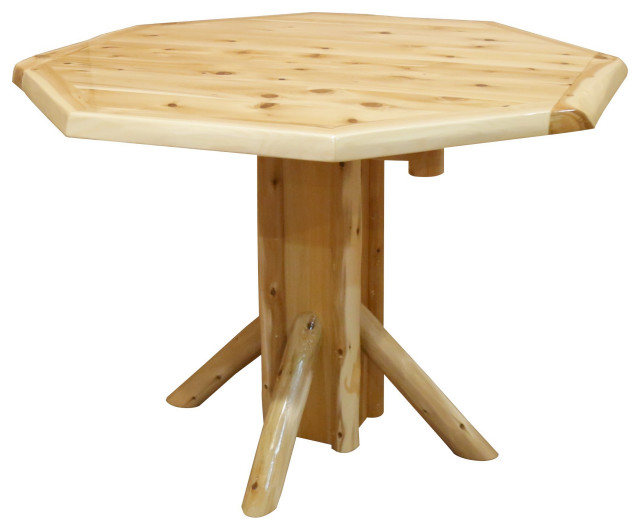White Cedar Log Octagon Table, 36" Table Top - Rustic - Dining Tables ...