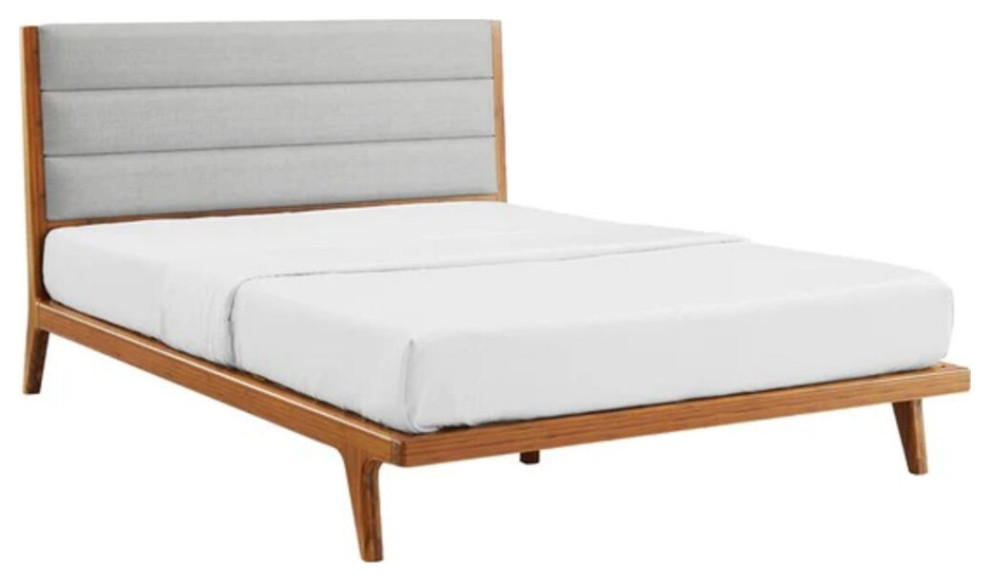 Greenington Mercury Upholstered Bed Amber King Midcentury