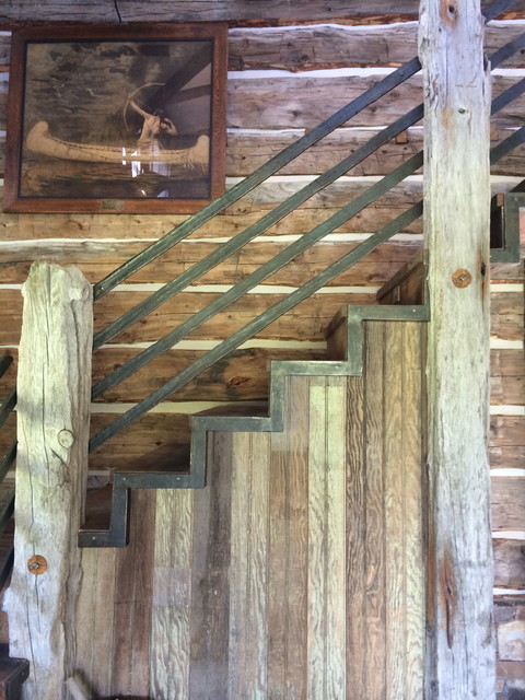 Hand forged stair railings & edges were designed by Jennifer Wright ...