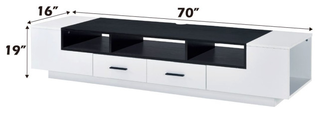 Armour TV Stand, White and Black - Contemporary - Entertainment Centers ...