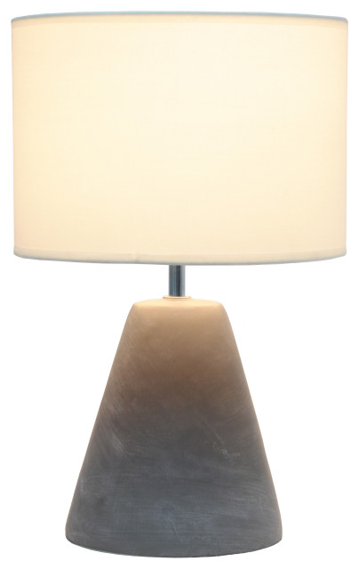 Simple Designs Pinnacle Concrete Table Lamp, White - Industrial - Table ...