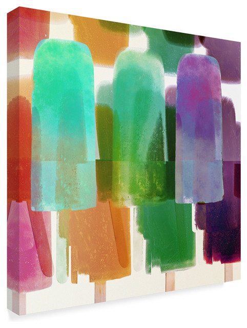 Color Bakery 'Popsicles 2' Canvas Art, 14"x14" - Contemporary - Prints ...