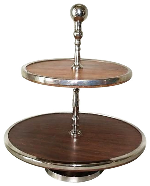 Elegance 2-Tier Tray, Wood - Traditional - Serving Trays - by Elegance ...