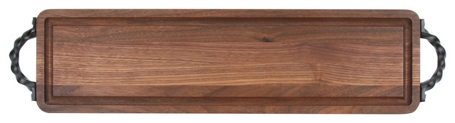 BigWood Boards Long Bread Board with Twisted Square Handles, 5x22x0.75 ...
