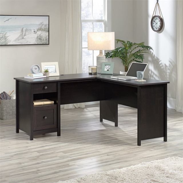 Sauder County Line Engineered Wood L-Shaped Computer Desk in Soft White ...