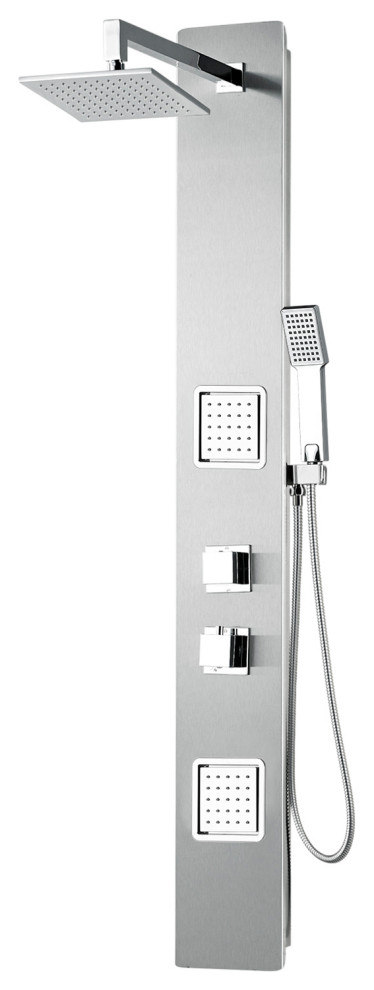 Eviva Tuscany Stainless Steel Thermostatic Shower Massage Panel ...