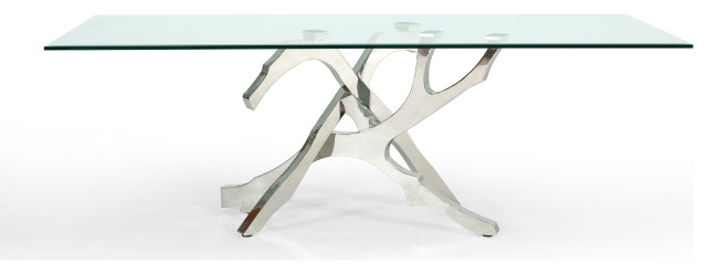 Modrest Legend Modern Glass and Stainless Steel Dining Table ...