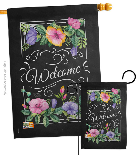 Welcome Blooming Inspirational Sweet Home Flags Set, 28" X 40" X 0.1 ...