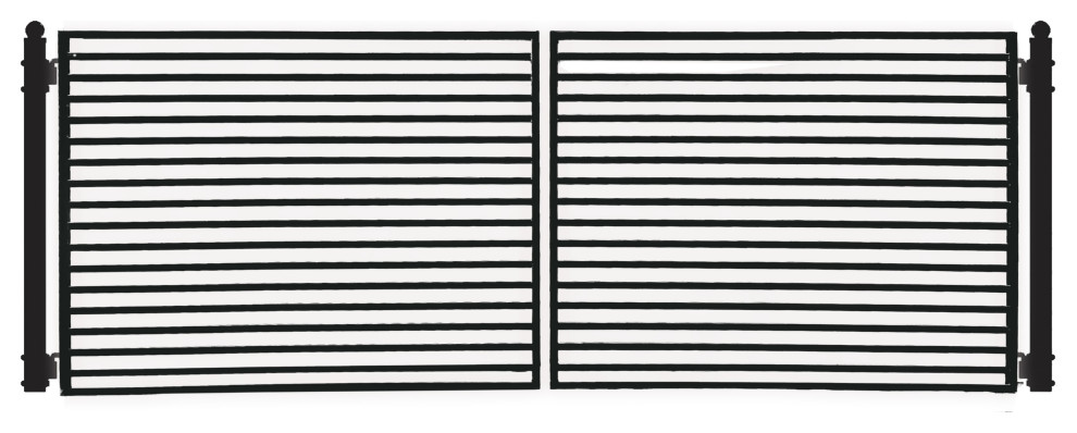 ALEKO DG16MILD Milan Style Dual Swing Steel Driveway Gate 16' Black ...