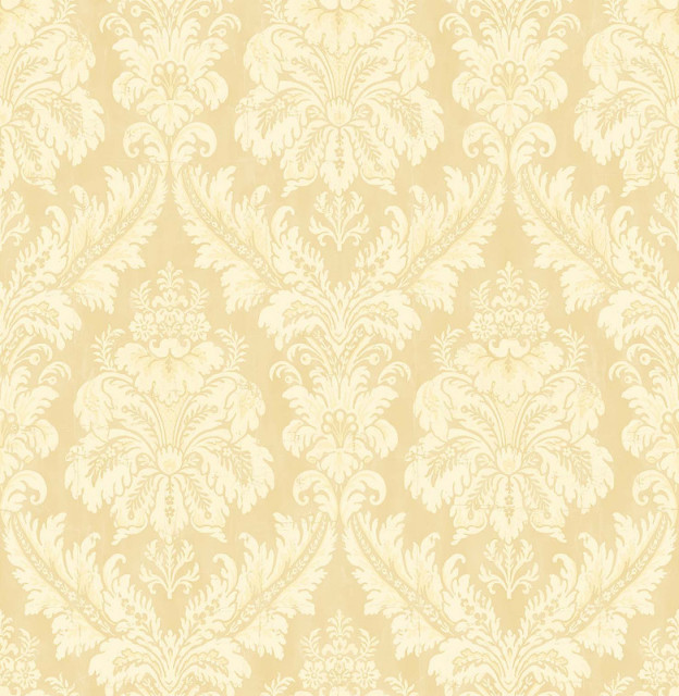 Windsor Gold Damask Wallpaper - Traditional - Wallpaper - by SK Filson ...