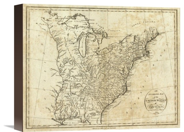 "Map of the United States of America, 1796" Canvas Giclee by John Reid ...