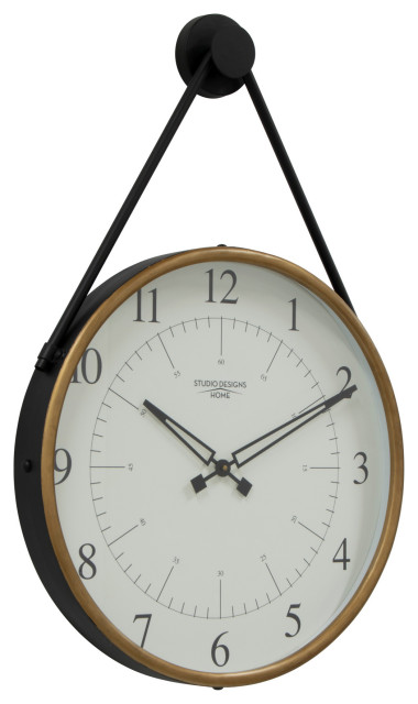Truss 19 Inch Hanging Wall Clock with Metal Cord and Peg Quartz ...