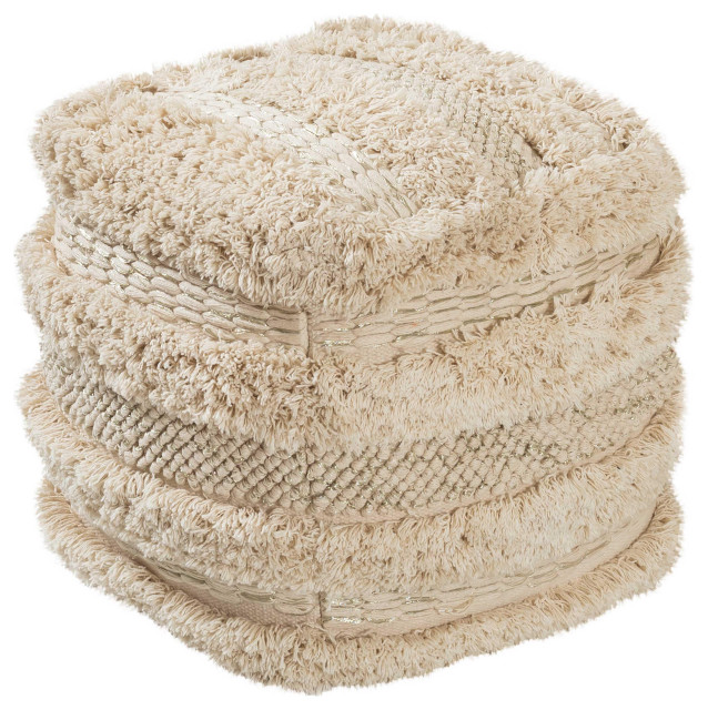 Yorba Cotton Pouf - Scandinavian - Floor Pillows And Poufs - by HedgeApple | Houzz