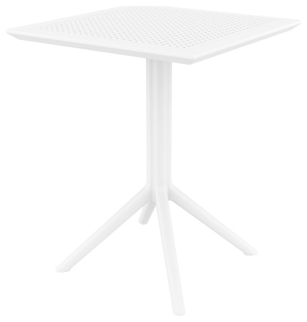 Sky 24 inch Square Folding Table in White finish - Contemporary ...