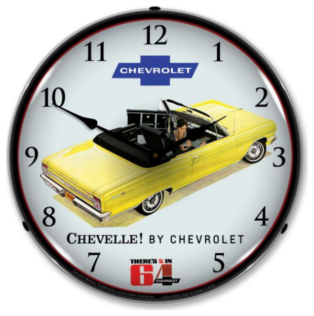 GM1701708 1964 Chevelle Convertible Clock - Midcentury - Wall Clocks ...