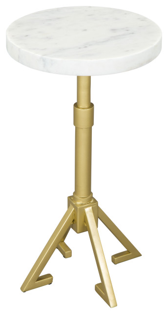 Maurice Side Table White & Gold - Contemporary - Side Tables And End ...
