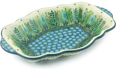 Polmedia Polish Pottery 11" Stoneware Platter - Mediterranean - Serving ...