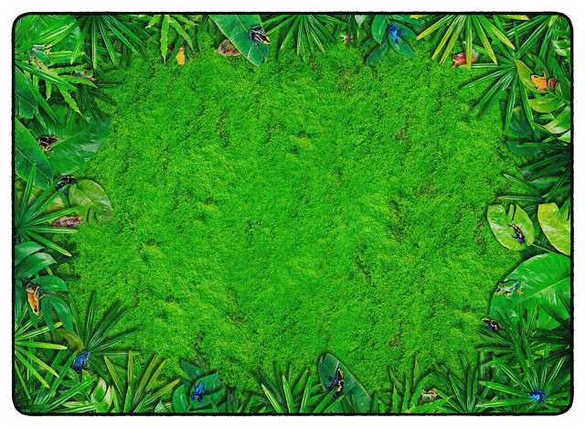 Flagship Carpets VA1013-58FS 10'6"X13'2" Rainforest Frogs Educational ...
