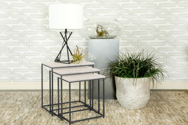 Medora 3-piece Nesting Table With Marble Top Large Table White ...