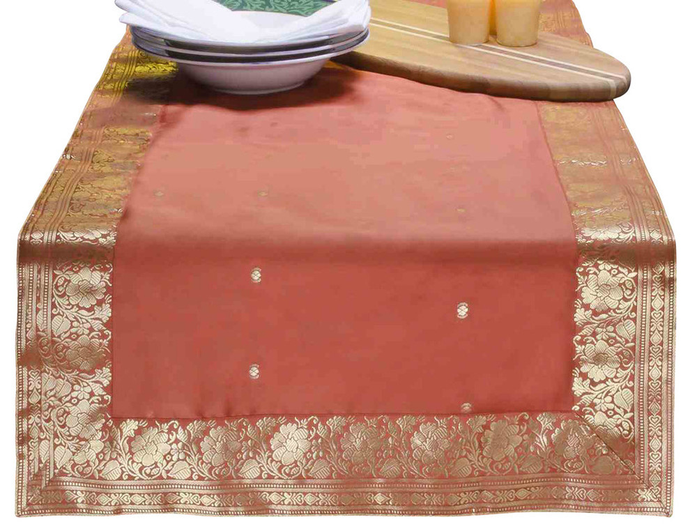 Rust - Hand Crafted Table Runner (India), 14 X 70 Inches ...