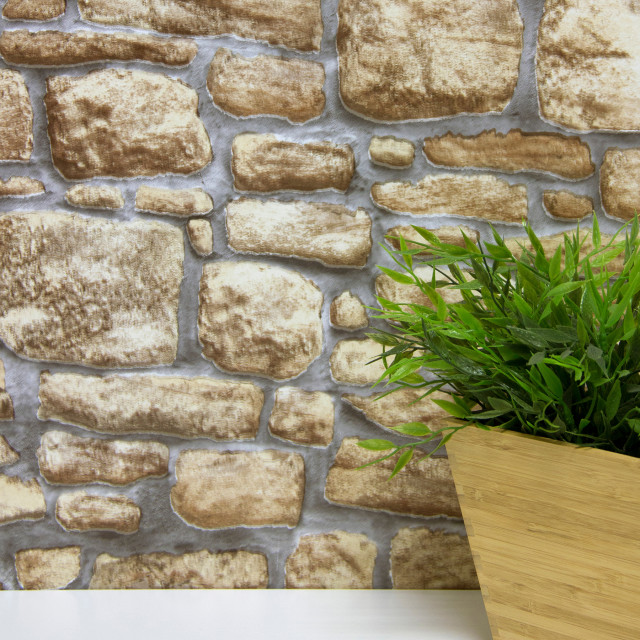 Stone Wall Adhesive Film - Rustic - Wall Decals - by Brewster Home ...