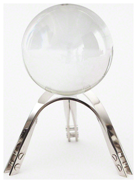 4-Piece Luxe Solid Crystal Round Sphere Set, Decorative Ball Glass ...