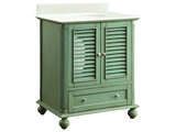 30" Shutter Blinds Keysville Vanity, Vintage Green - Traditional ...