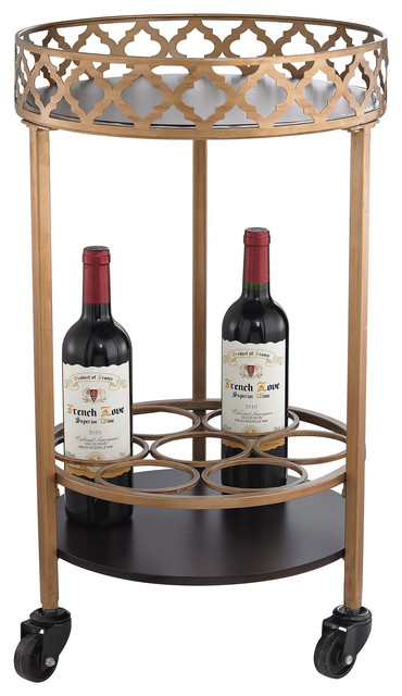 Circular Bar Cart - Mediterranean - Bar Carts - by Buildcom | Houzz