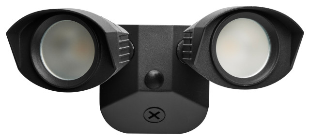 LED Dual Head Security Light, Black - Transitional - Outdoor Flood And ...
