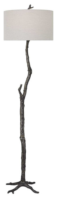 Elegant Contemporary Tree Trunk Floor Lamp 69 in Cast Iron Sculpture ...