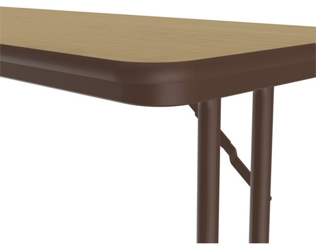 Pemberly Row Wood High Pressure Folding Seminar Table with Off-Set Leg ...