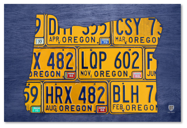"Oregon License Plate Map" Canvas Art by Design Turnpike, 16"x24 ...