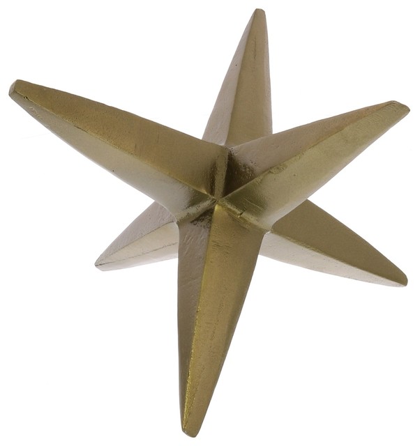 Minimalist Cast Metal Gold Star Sculpture | Geometric Shape Point ...