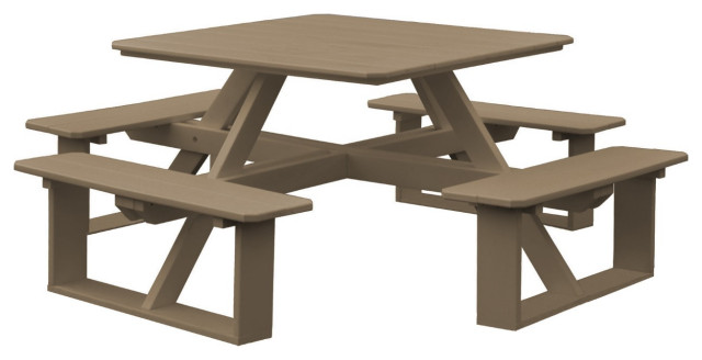 Poly Lumber Square Walk-in Table - Contemporary - Outdoor Lounge Sets ...